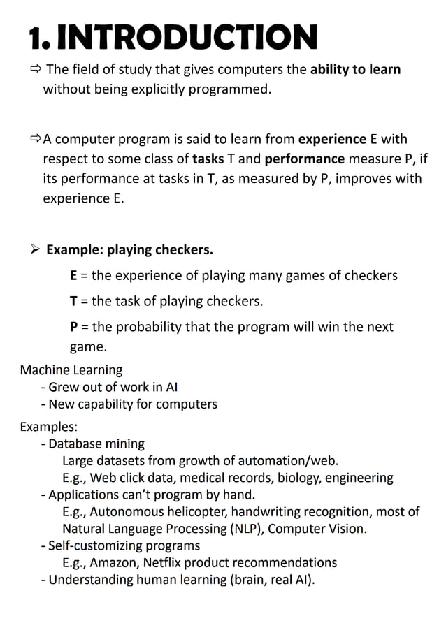 1 Introduction to Machine Learning | PDF
