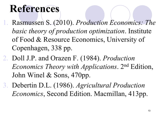 1_Introduction to crops and livestock production economics | PPT