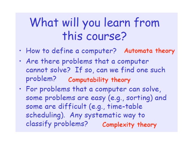 Theory of Introduction in Computer Science | PPT