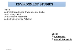 1 Introduction.pptx environmental studies | PPTX