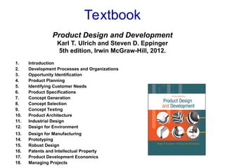 1 Introduction Product Design and Development | PPT