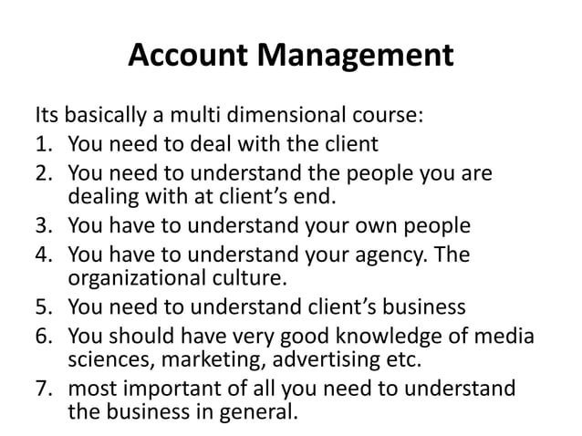 Introduction Account Management in Media Sciences | PPT