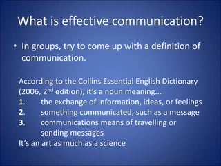 Communication Skills in ENGLISH AND THEIR TYPES | PPT | Workshops and ...