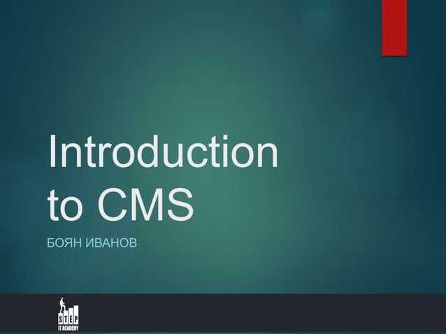 Introduction to CMS | PPT