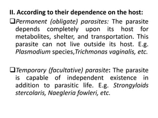 MEDICAL parasitology for BACHELOR of pharmacy student | PPTX