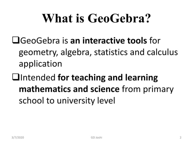 1) Introduction to GeoGebra-PPT | PPTX