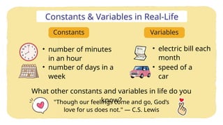 1 Introduction to Algebra Algebraic Expressions, Constants, and ...