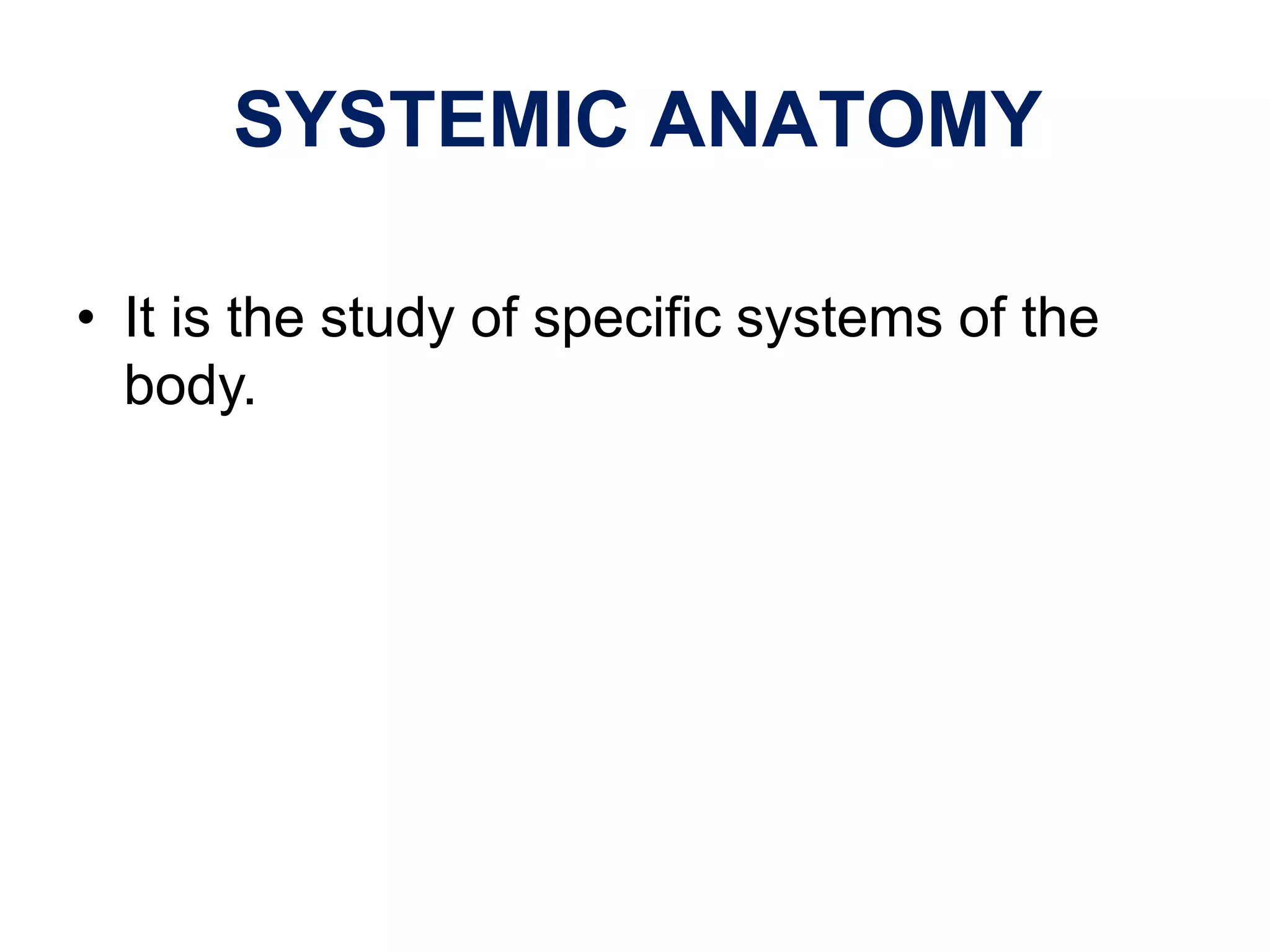 Introduction to Anatomy, Branches of Anatomy, Origin of Anatomy, BD ...