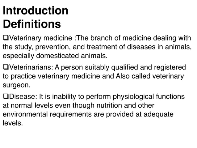 1 introduction to applied veterinary medicine | PPT