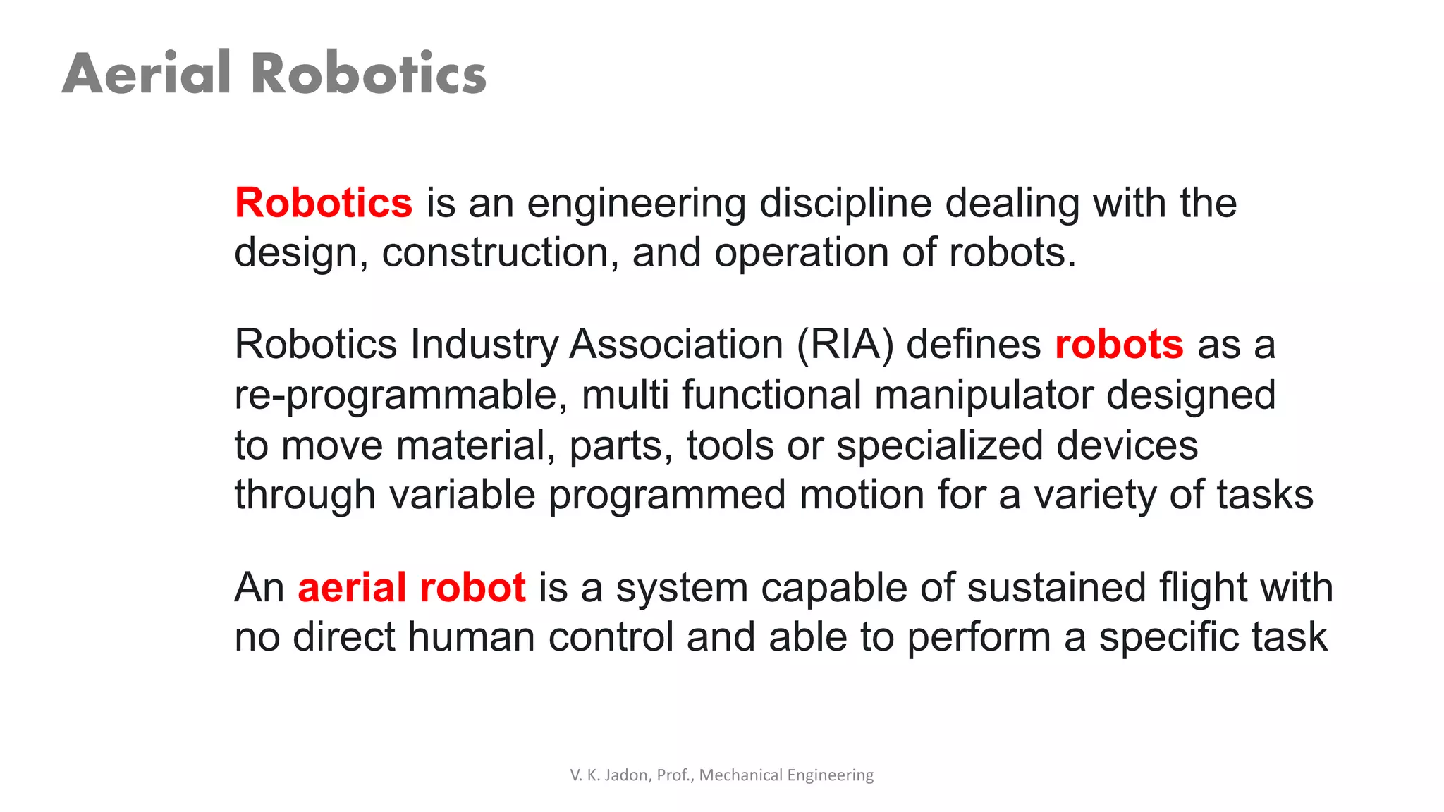 Introduction to Aerial Robotics | PPTX