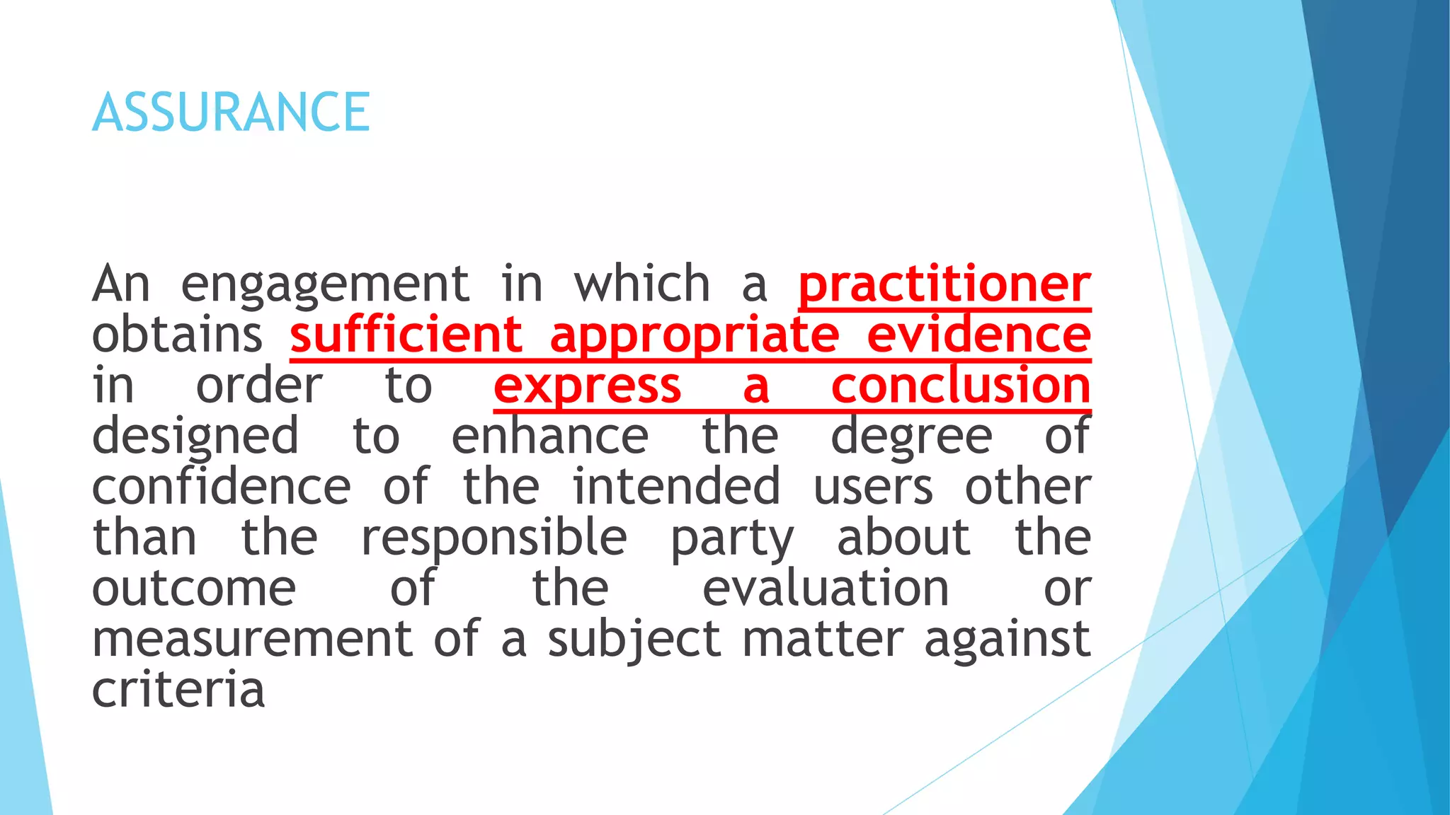 Introduction to Audit & Assurance - Chapter 1 ACCA F8 (AA) | PPTX