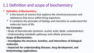 Introduction to Biochemistry and relationship between biology and ...