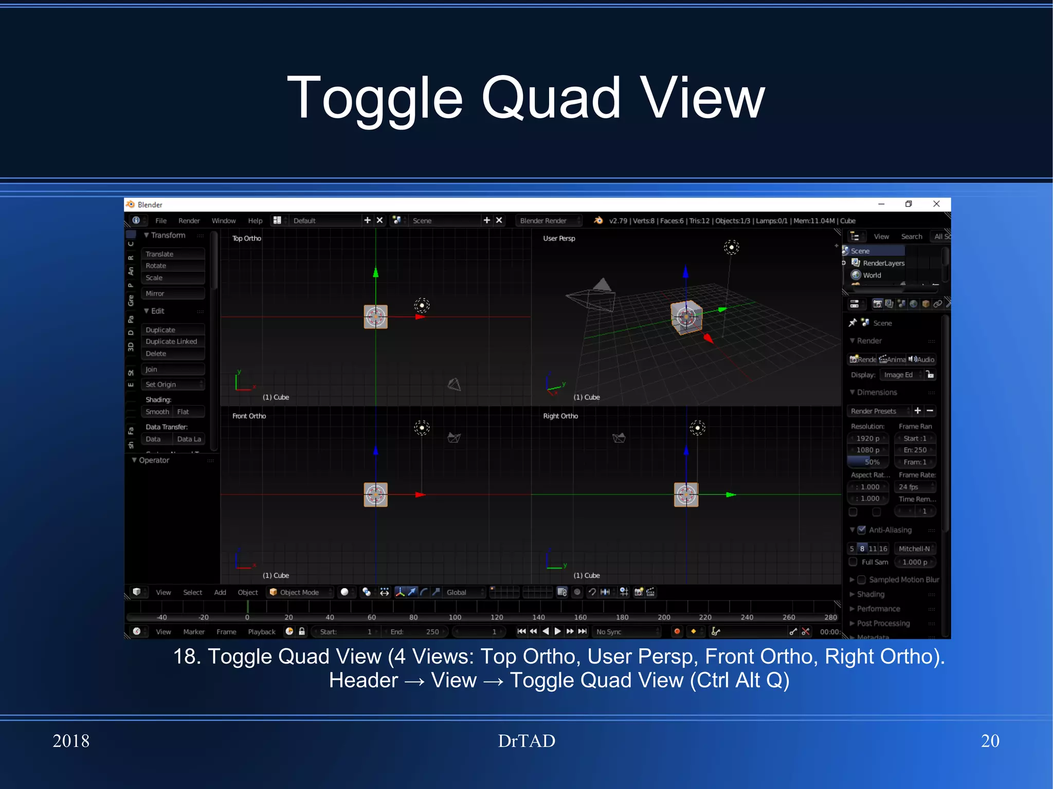 DrTAD 1 Introduction to Blender software. Interface | PPT