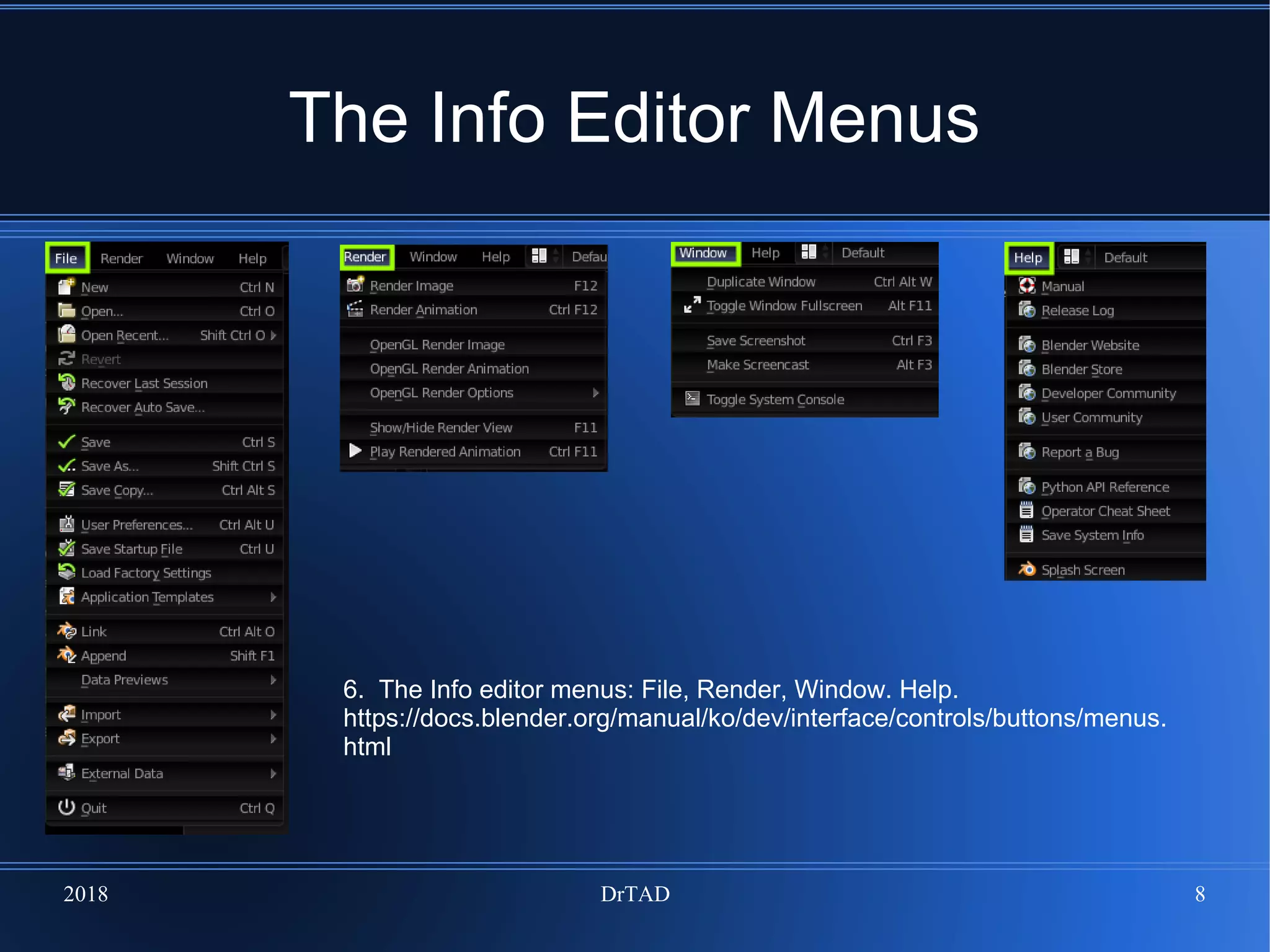 DrTAD 1 Introduction to Blender software. Interface | PPT