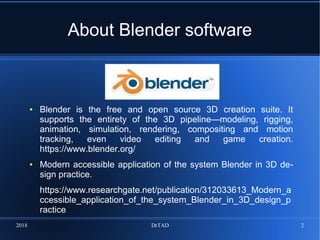 DrTAD 1 Introduction to Blender software. Interface | PPT