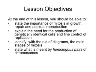 Chapter 18 Cell Division Lesson 1 - Introduction to Cell Division | PPT