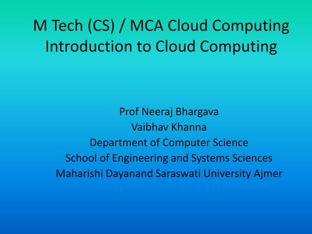 1 introduction to cloud computing | PPT | Free Download