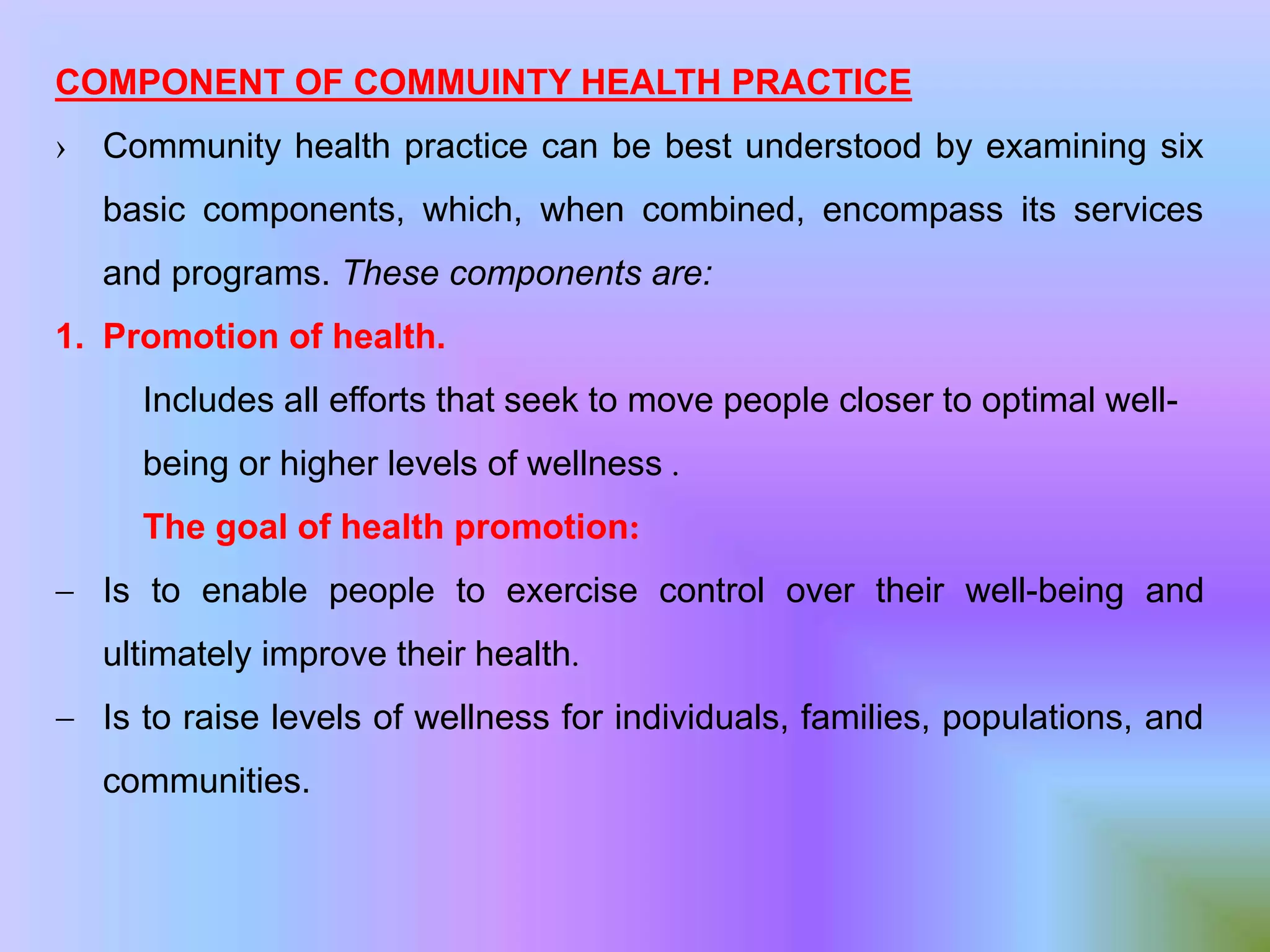 (1) introduction to community health nursing | PPTX