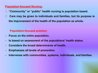 (1) introduction to community health nursing | PPTX