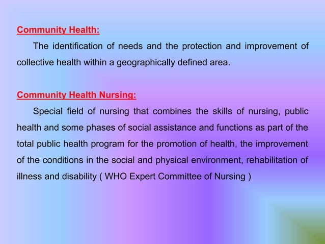 (1) introduction to community health nursing | PPTX