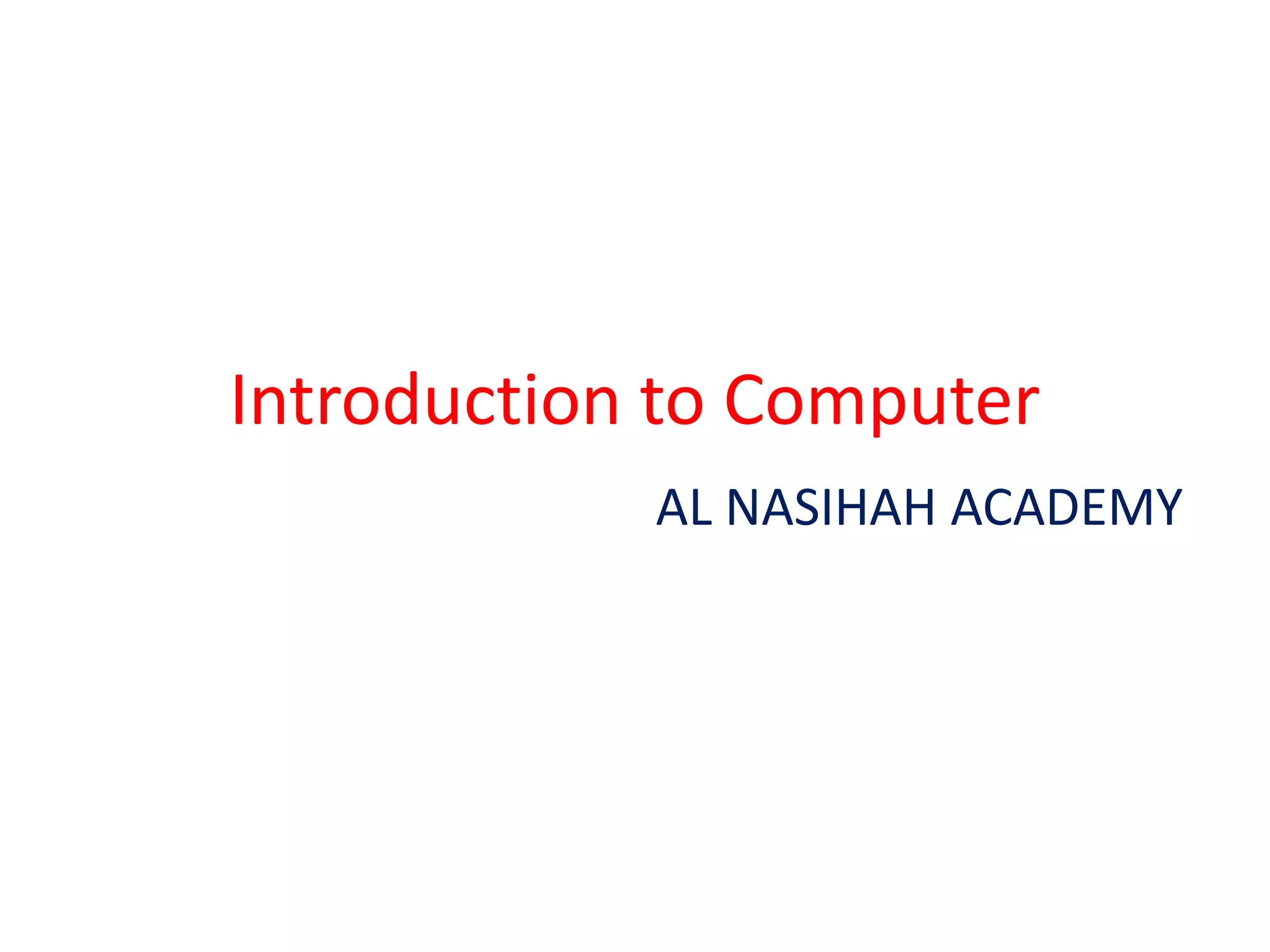 Introduction to Computer | PPT