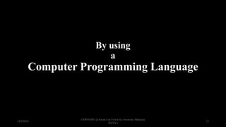 1 Introduction to Computers and Programming Language | PPT