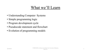 1 Introduction to Computers and Programming Language | PPT
