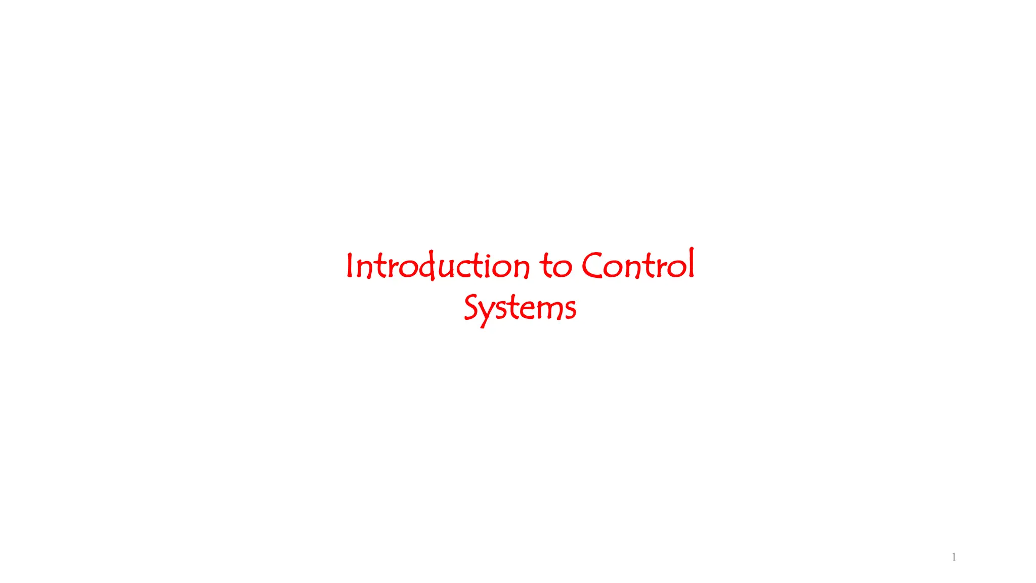 Introduction to the Linear Control Systems | PPT