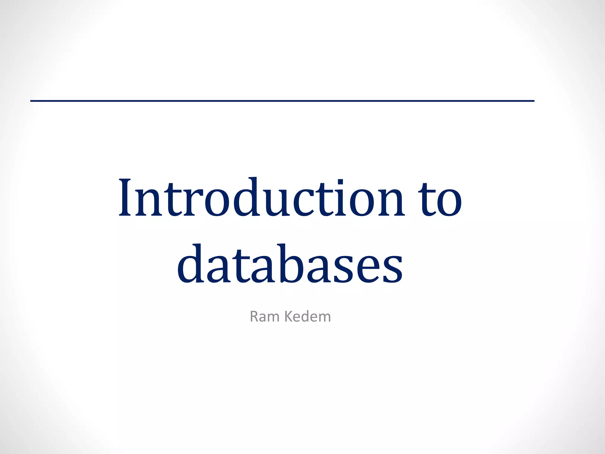 Introduction to Databases | PDF