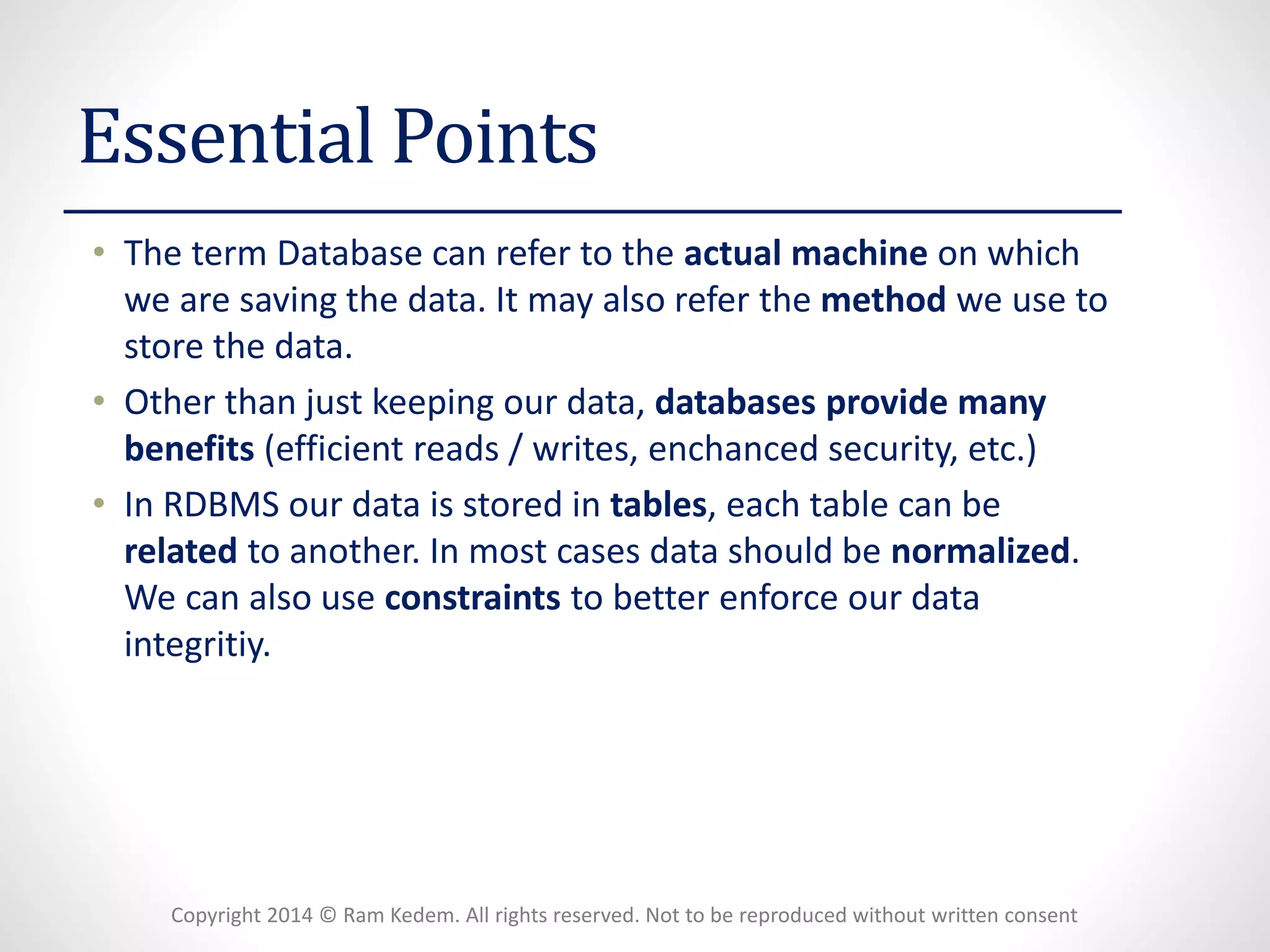 Introduction to Databases | PDF
