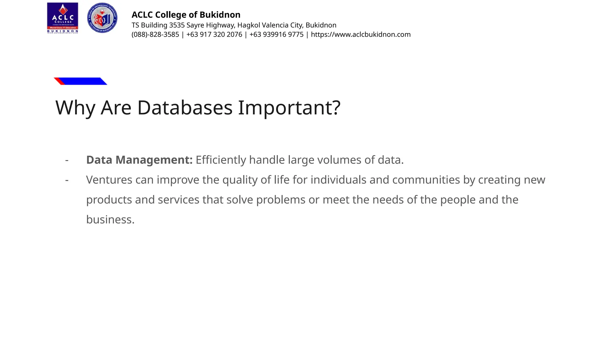 Introduction_to_Databases.pptx managemnt | PPTX | Databases | Computer Software and Applications