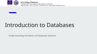 Introduction_to_Databases.pptx managemnt | PPTX | Databases | Computer Software and Applications