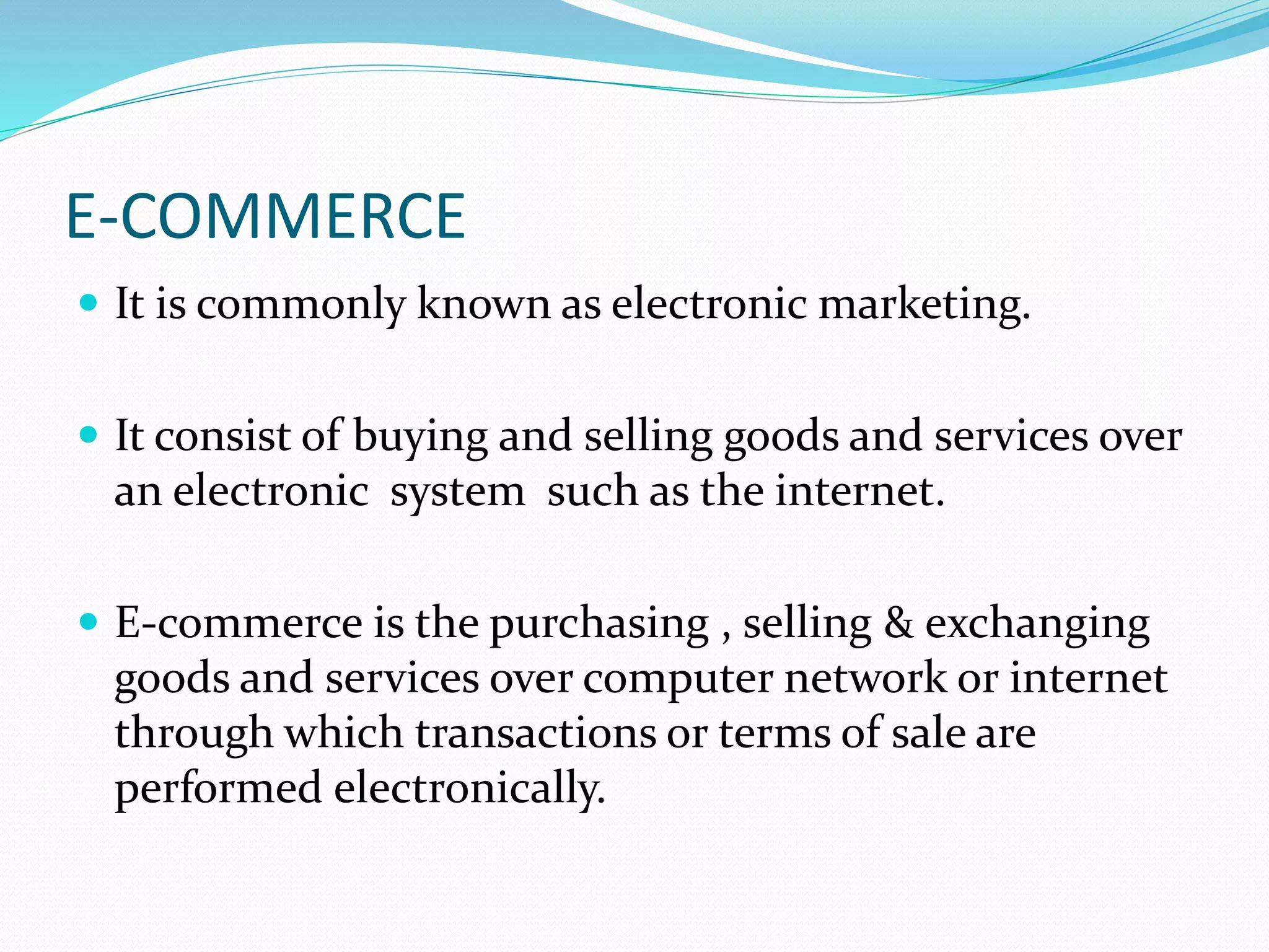1 introduction to e commerce | PPTX