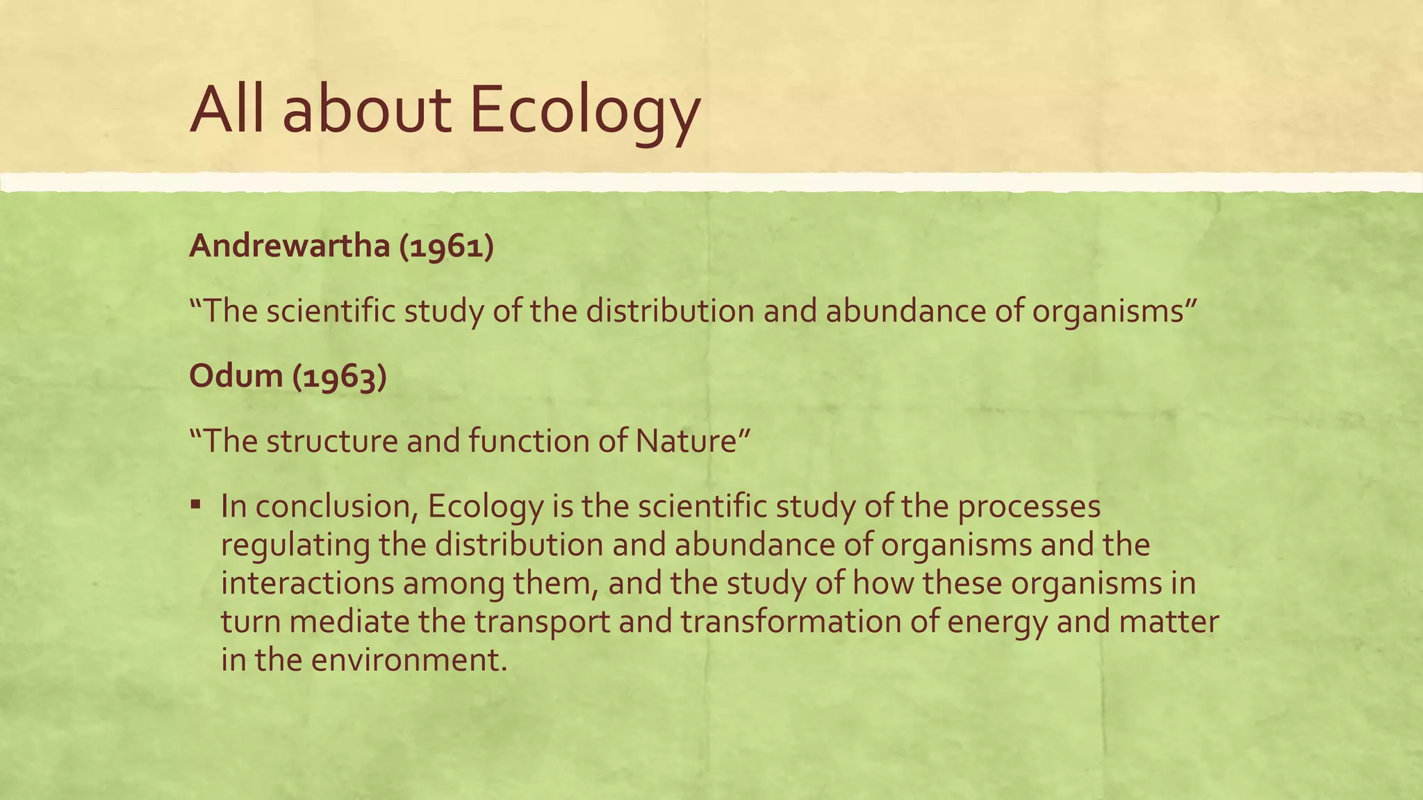 Introduction to Ecology | PPTX