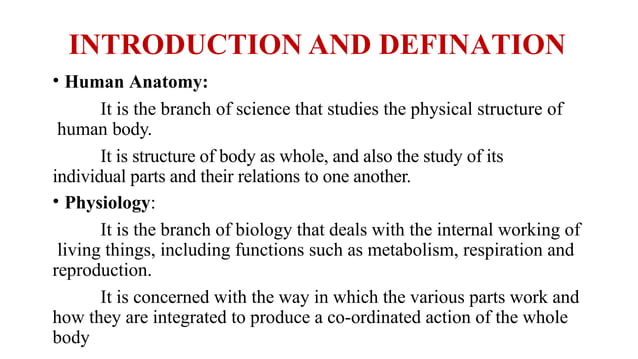 1 Introduction to human anatomy & physiology | PPT