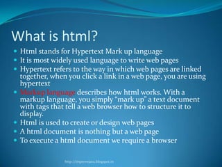 1 introduction to html | PPT