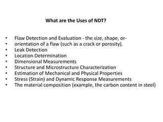 Introduction to nondestructive testing | PPTX
