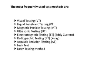Introduction to nondestructive testing | PPTX