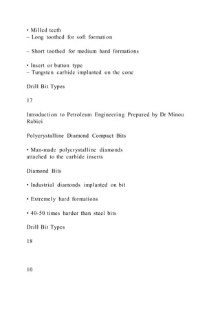 1Introduction to Petroleum Engineering Prepared by Dr Mino | DOCX