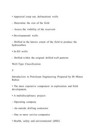 1Introduction to Petroleum Engineering Prepared by Dr Mino | DOCX