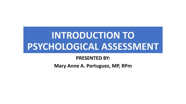 1 Introduction to Psychological Assessment | PPTX | Educational ...