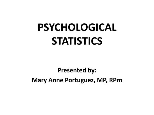 1 introduction to psychological statistics | PPTX