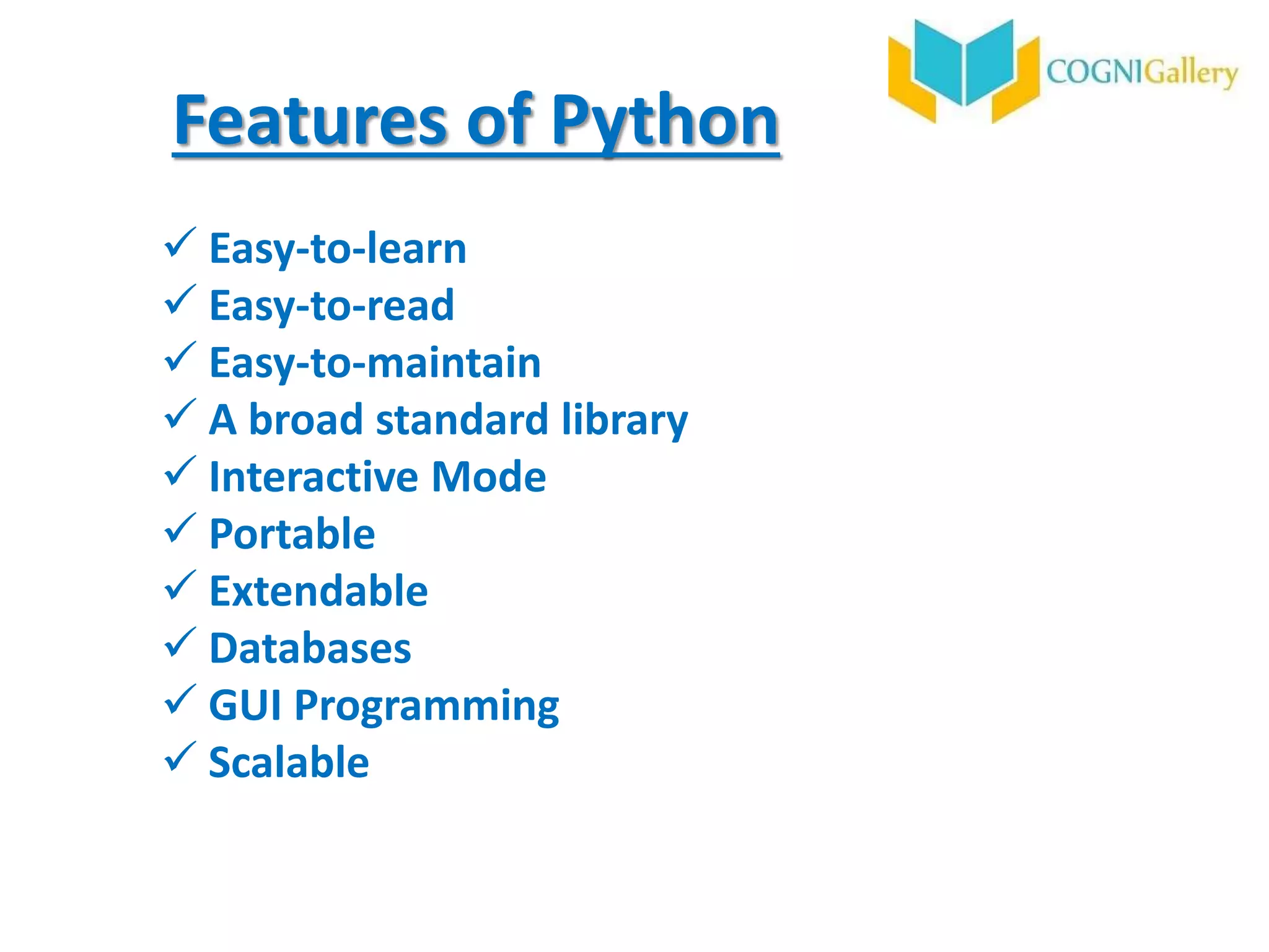 Introduction to python | PPTX