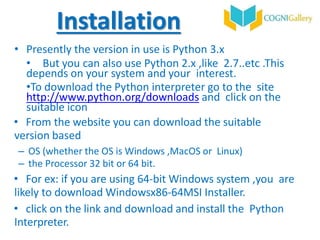 Introduction to python | PPTX