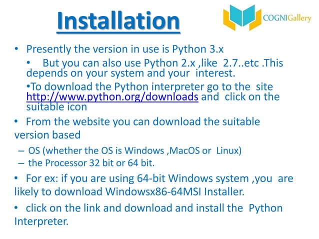 Introduction to python | PPT
