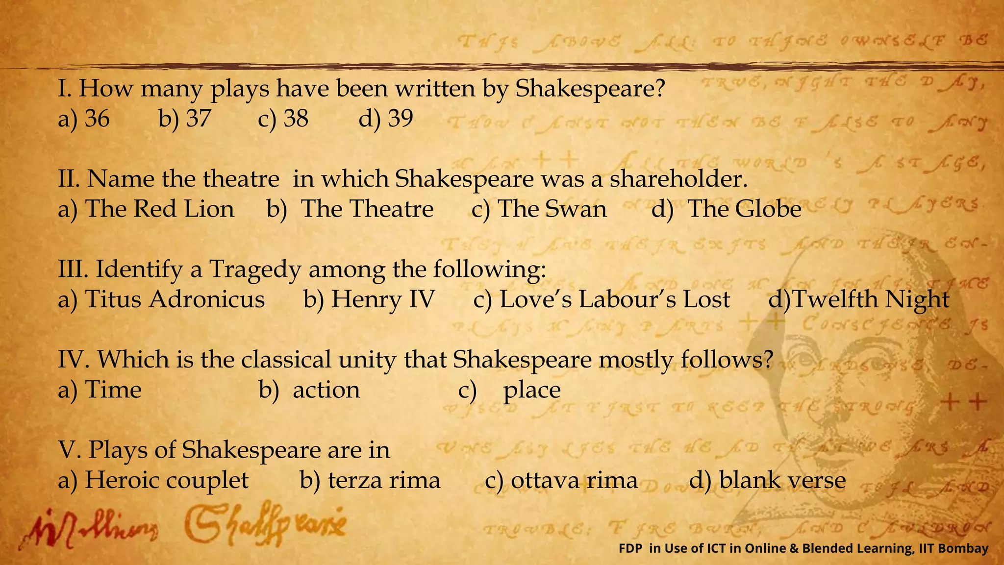 1 Introduction to Shakespeare | PPT