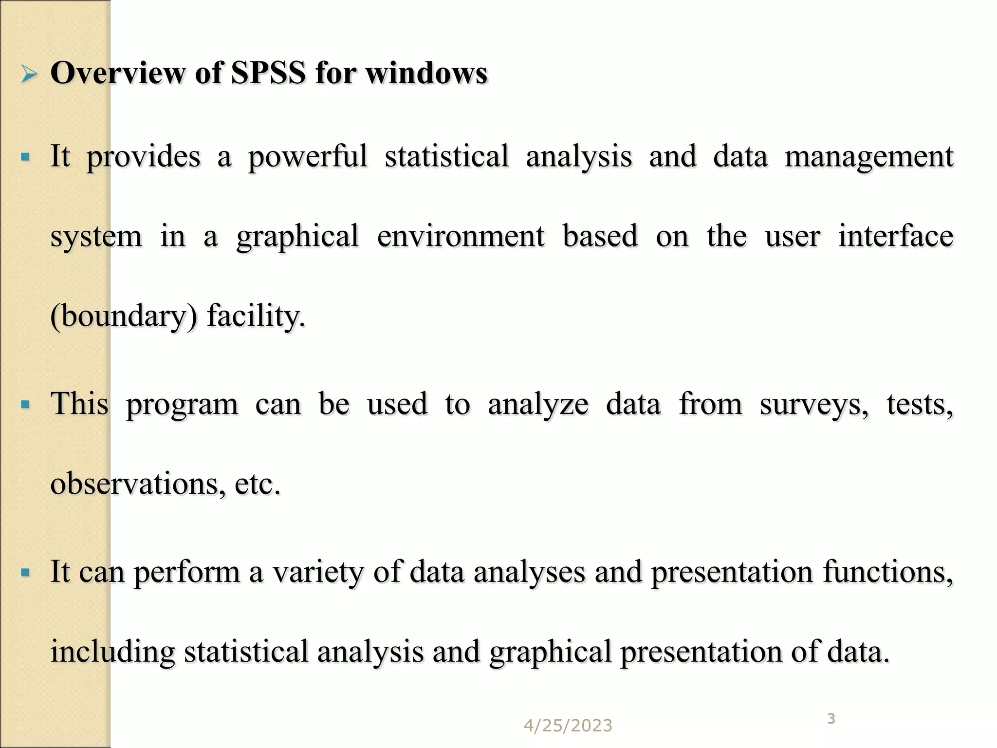 1 Introduction To Spssppt Operating Systems Computer Software And Applications