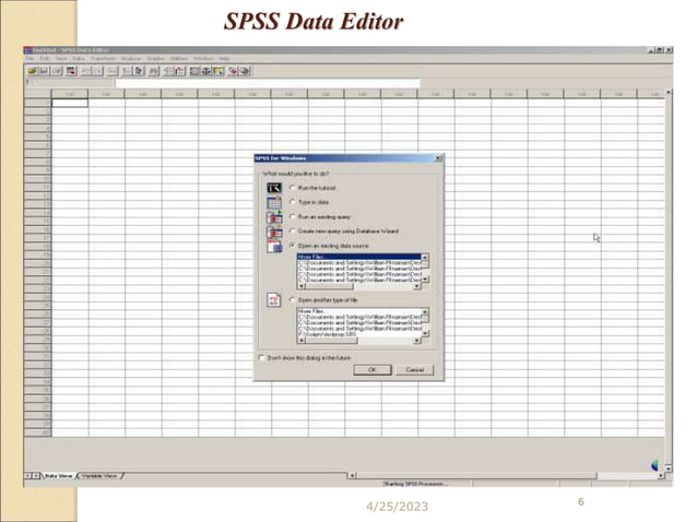 1 Introduction to SPSS.ppt | Operating Systems | Computer Software and Applications