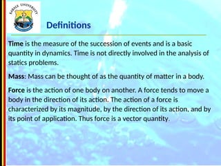 1, Introduction to Statics and dynamics.ppt