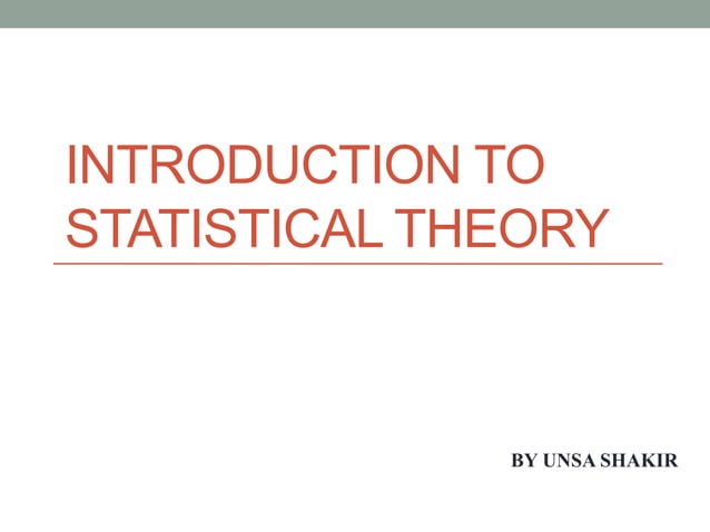 introduction to statistical theory | PPTX | Educational Assessment ...